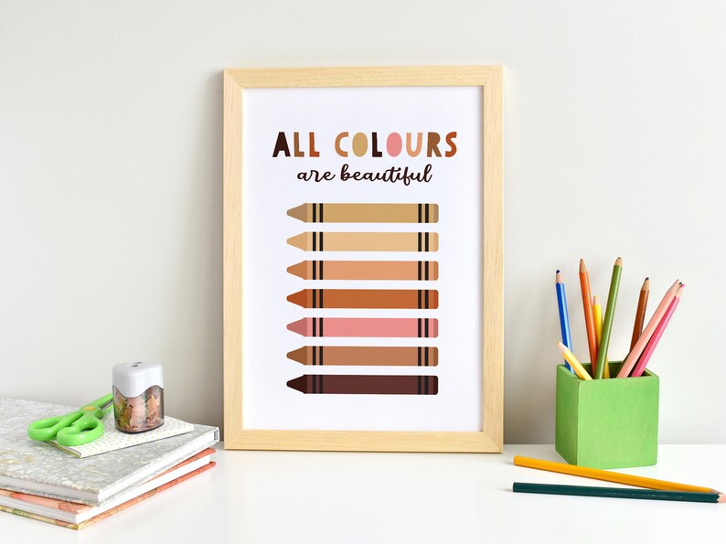 All Colours Are Beautiful, Positive Classroom Art, Education Print ...