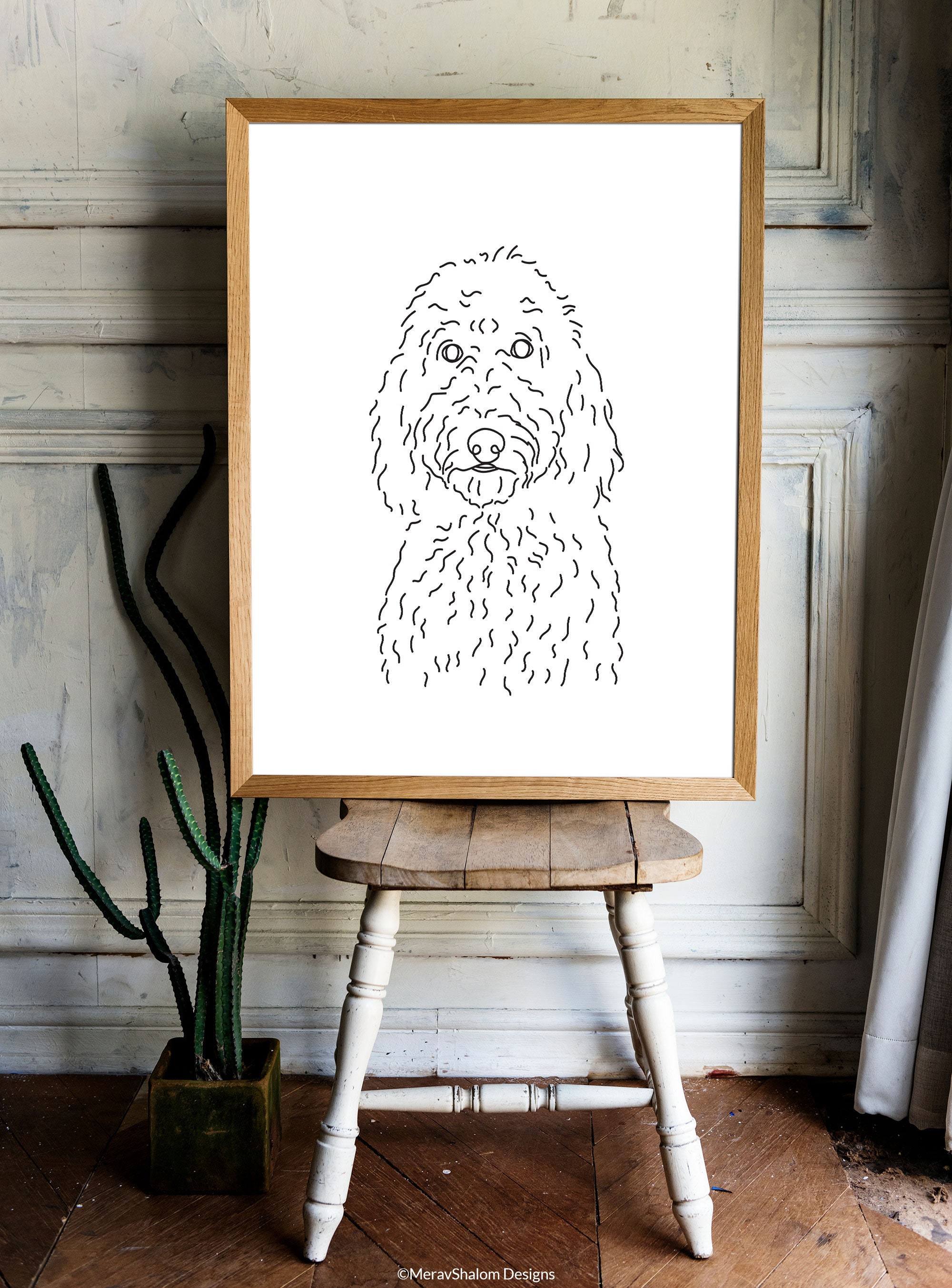 Goldendoodle Line Art Print INSTANT DOWNLOAD | Etsy