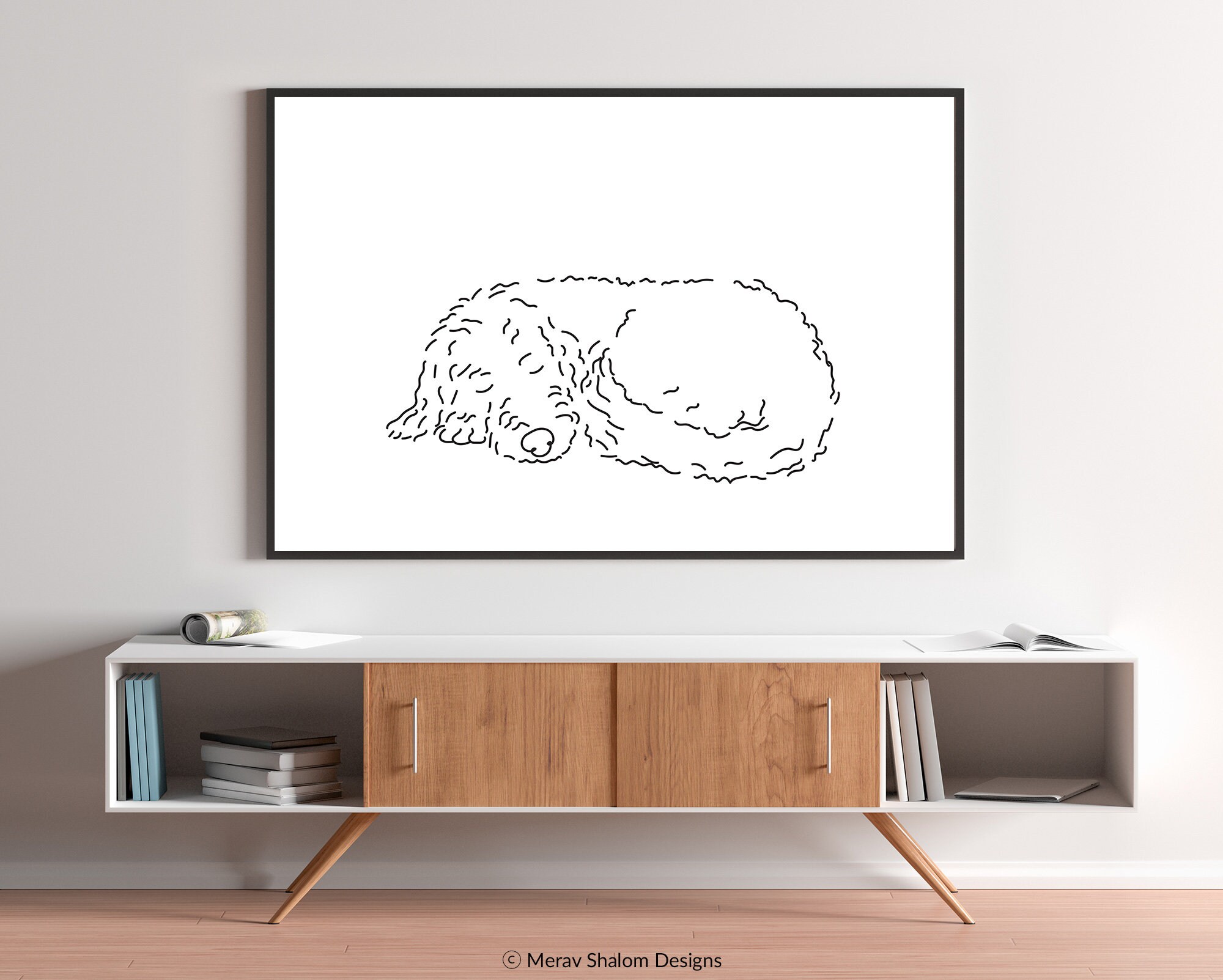 Goldendoodle Line Art Print INSTANT DOWNLOAD | Etsy
