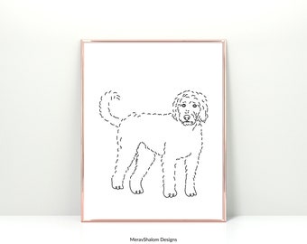 Goldendoodle Line Art Print INSTANT DOWNLOAD | Etsy