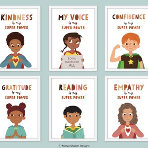 Super Power Print Set, Positive Classroom Art, Education Print ...