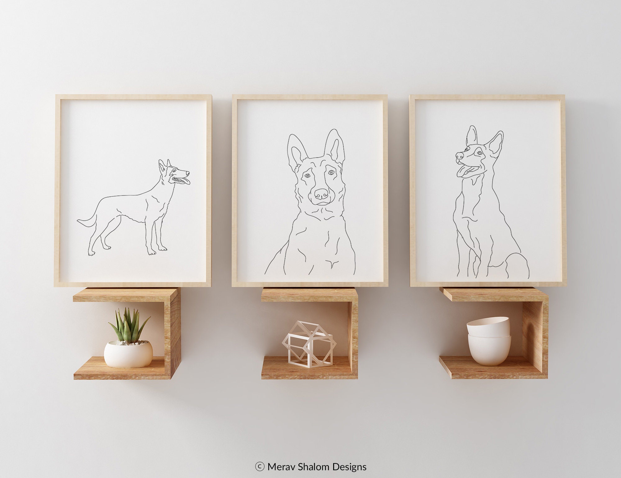 Belgian Malinois Line Art Set - INSTANT DOWNLOAD - Etsy