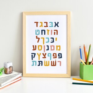 Hebrew Poster - Educational Wall Art, Alphabet, Classroom Print - Etsy