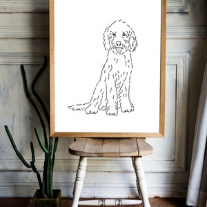 Goldendoodle Line Art Print - INSTANT DOWNLOAD - Etsy