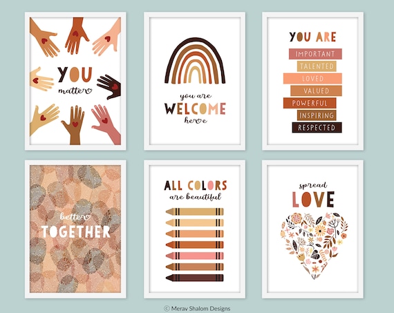 Inclusive Classroom Art Set of 6 Diversity Poster Human - Etsy