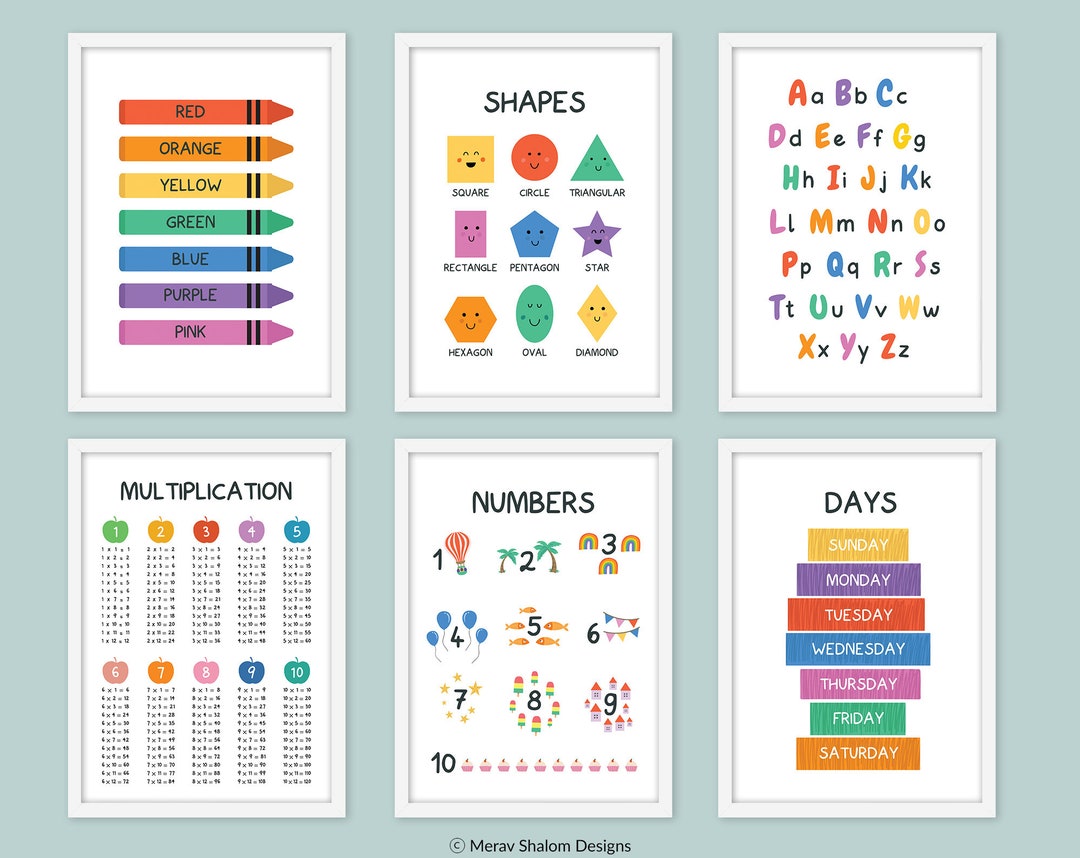 Rainbow Wall Art, Learning Prints, Educational Prints, Home School ...