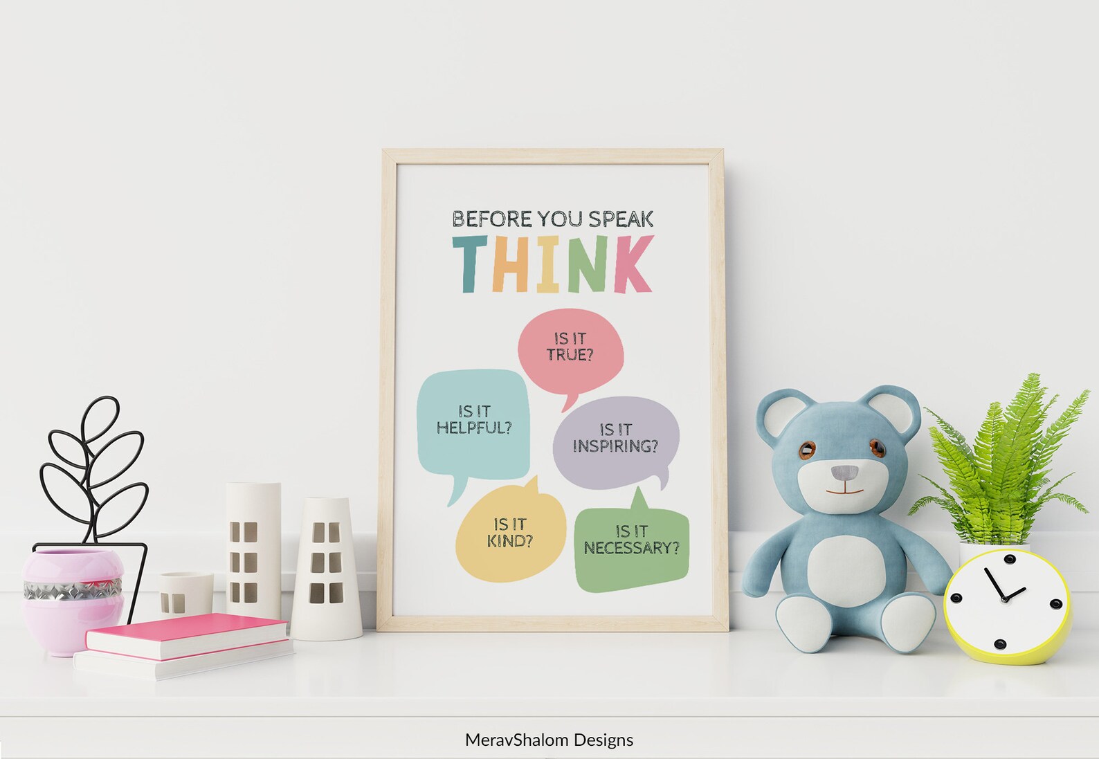 Think Before You Speak Poster Rules Printable Motivational | Etsy
