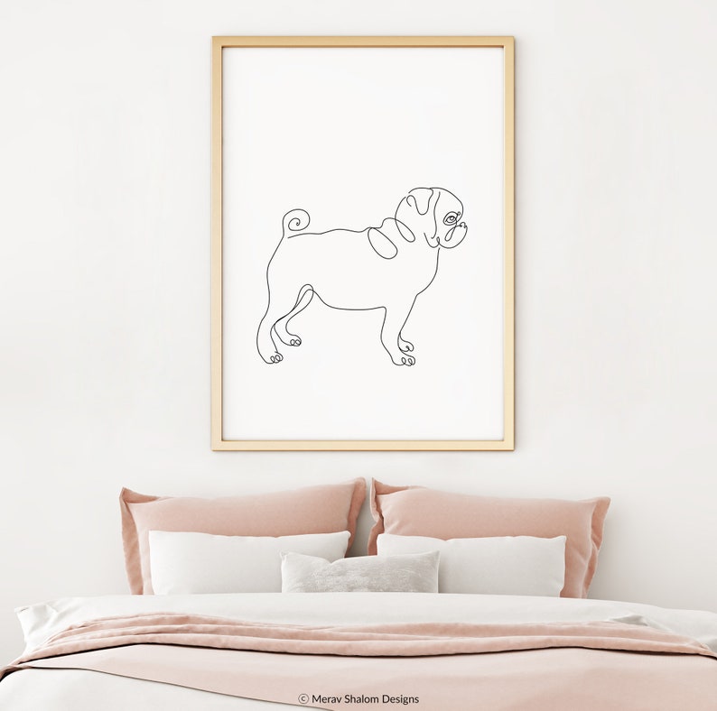 Pug Line Art Print INSTANT DOWNLOAD | Etsy