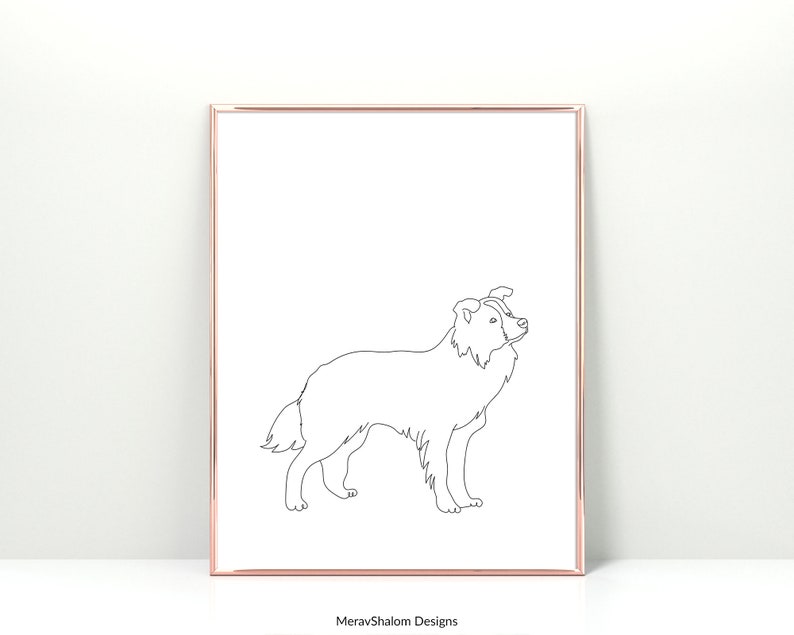 Australian Shepherd Line Art Set - INSTANT DOWNLOAD - Etsy