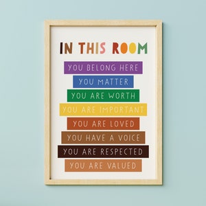 Inclusive Classroom Art, Set of 8, Diversity Poster, Human Equality Art ...