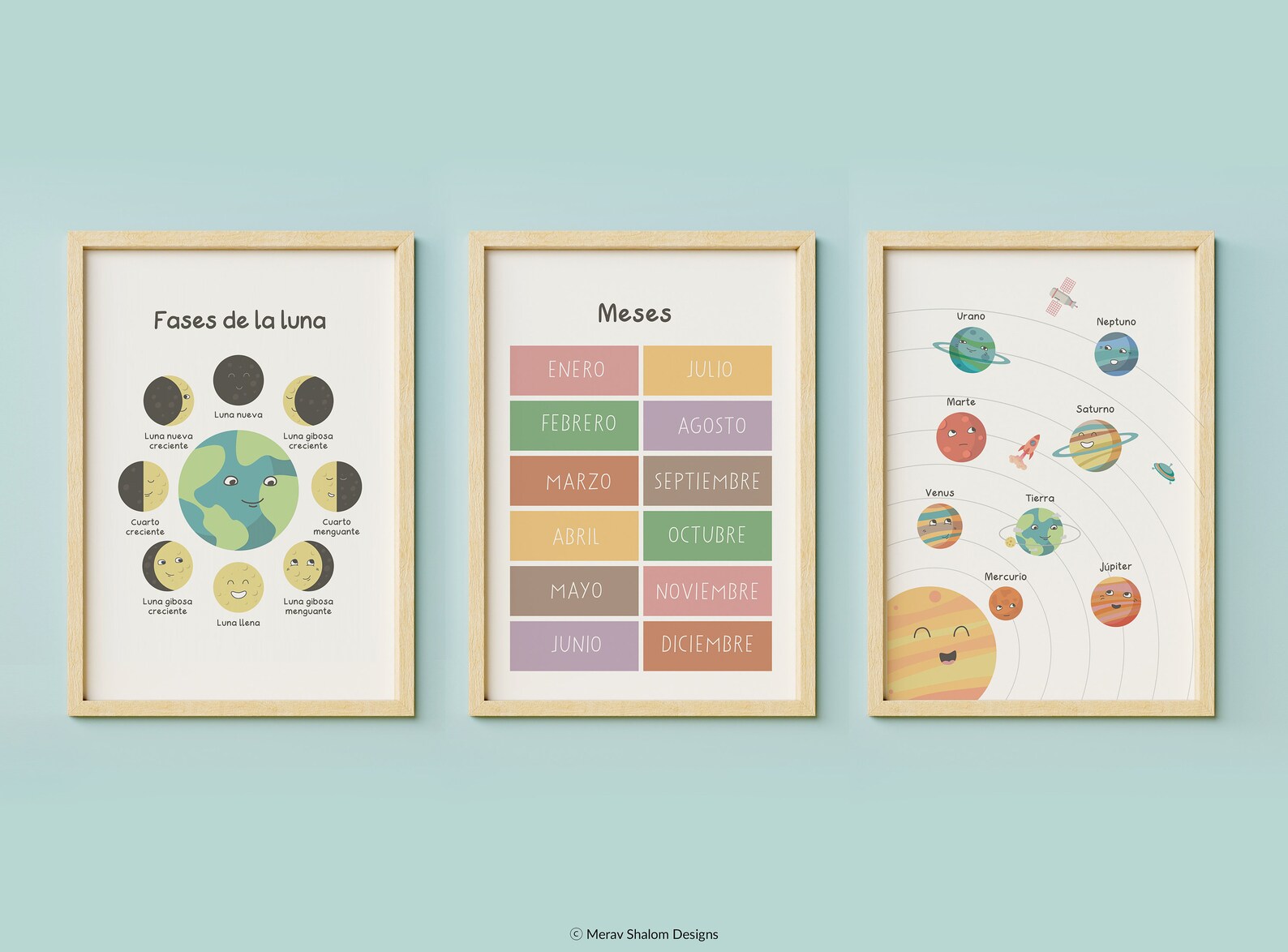 Spanish Classroom Art Prints, Boho Educational Decor (instant Download ...
