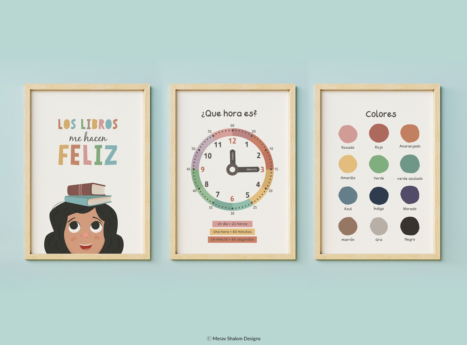 Spanish Classroom Art Set of 21 Kids Wall Art Boho - Etsy
