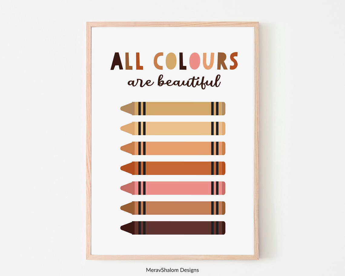 All Colours Are Beautiful, Positive Classroom Art, Education Print ...