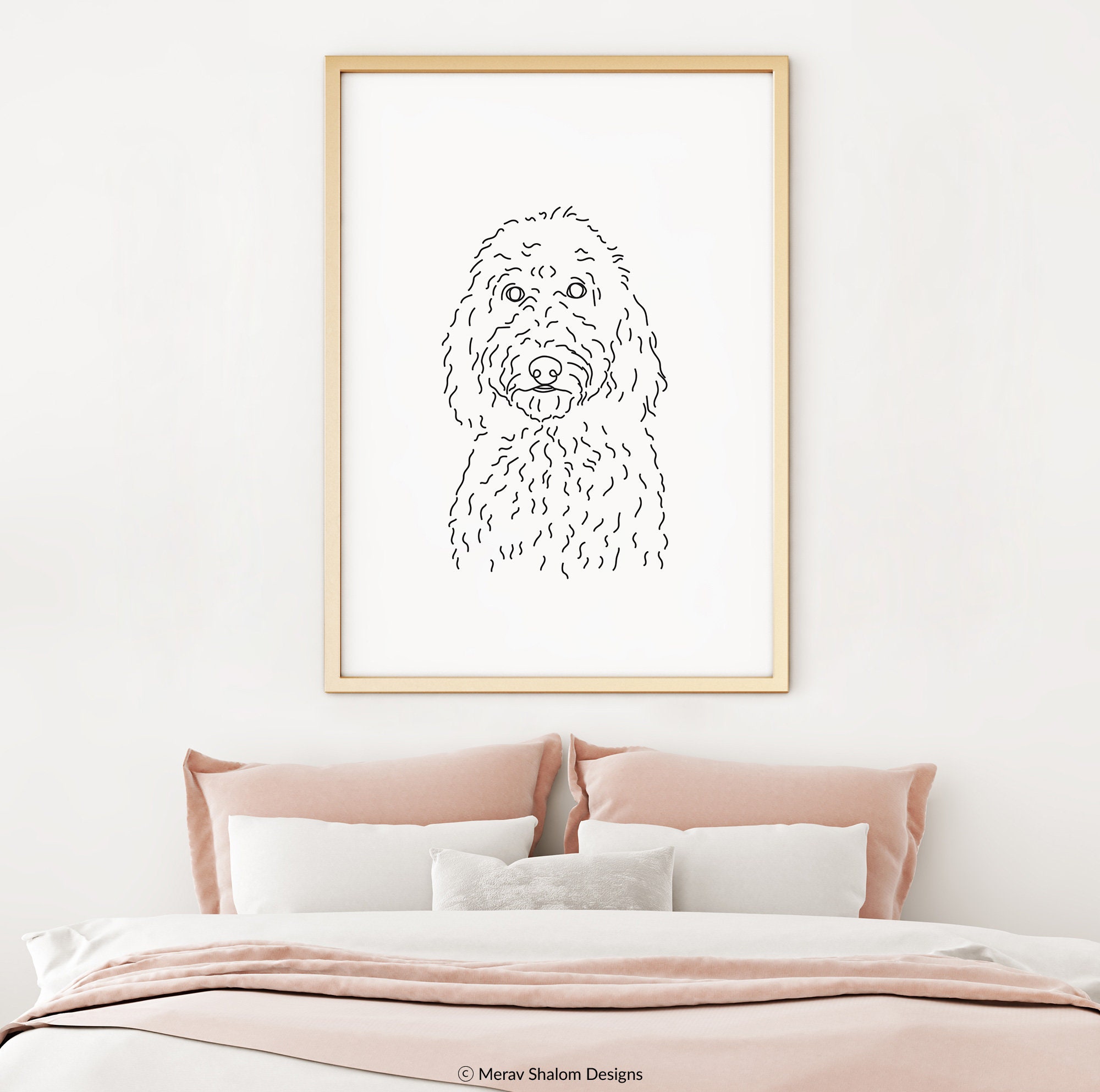 Goldendoodle Line Art Print INSTANT DOWNLOAD | Etsy