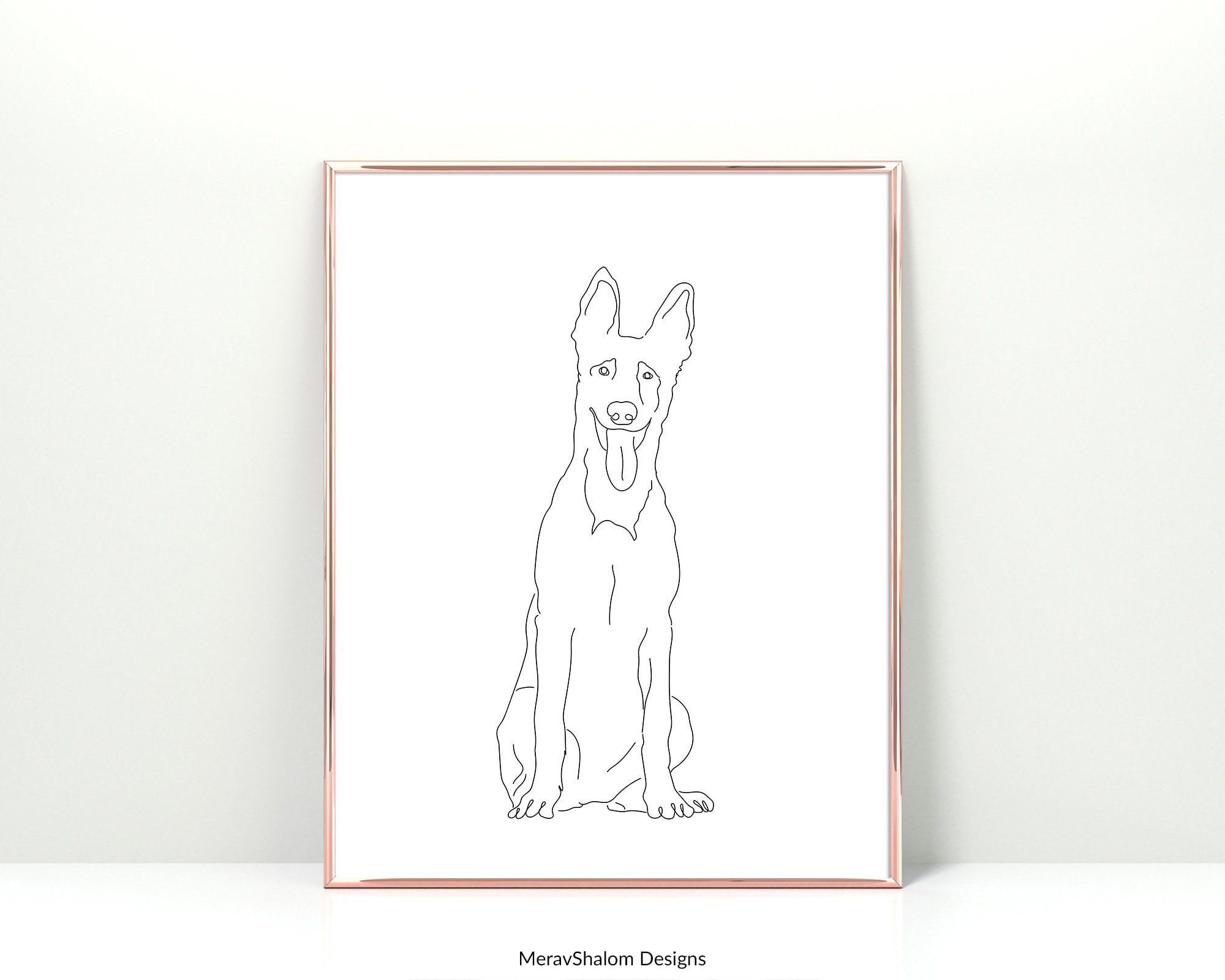 Belgian Malinois Line Art Set - INSTANT DOWNLOAD - Etsy