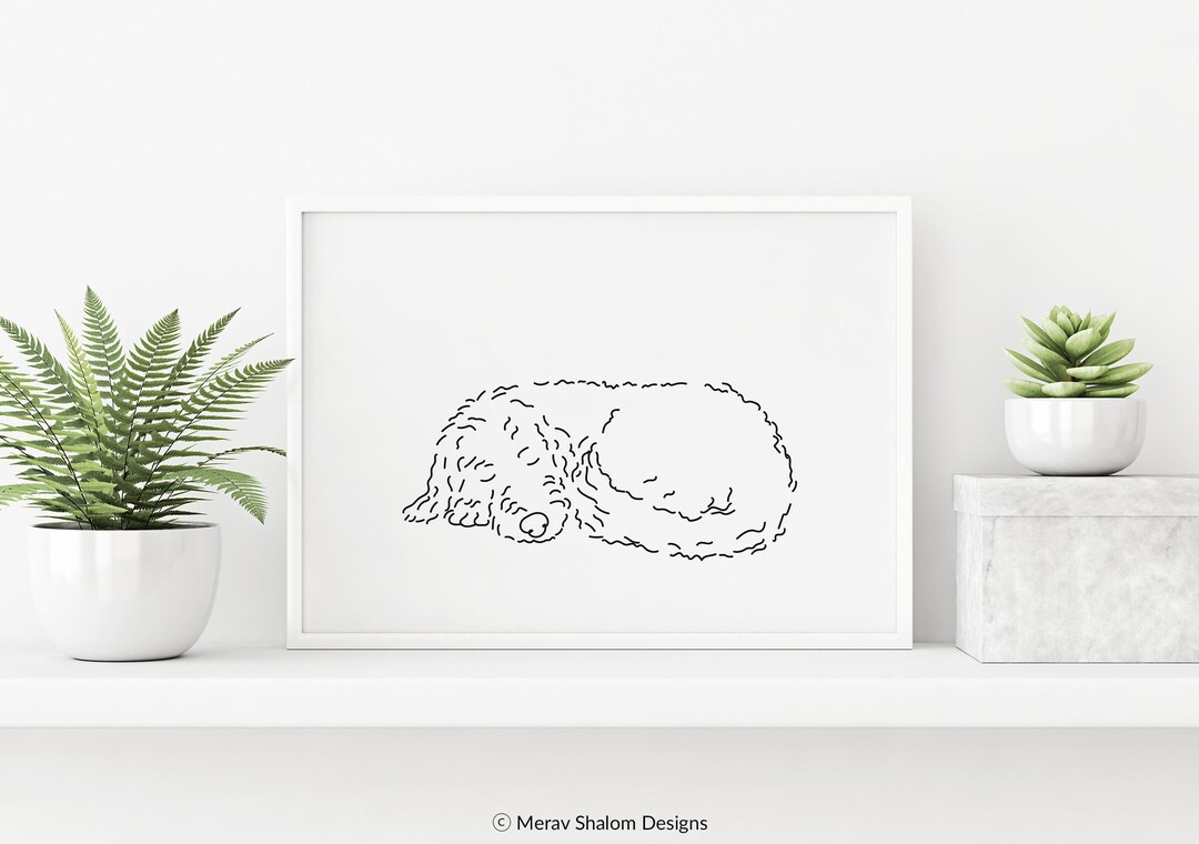 Goldendoodle Line Art Print - INSTANT DOWNLOAD - Etsy