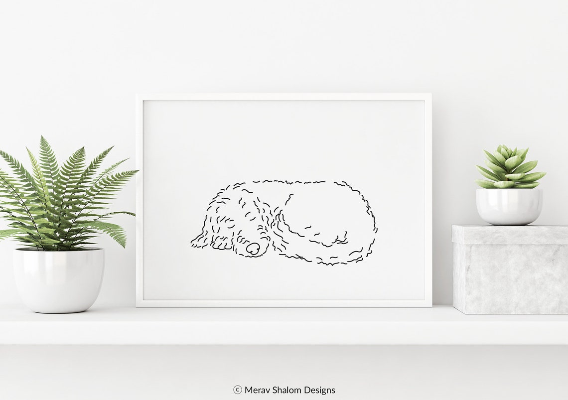 Goldendoodle Line Art Print INSTANT DOWNLOAD - Etsy