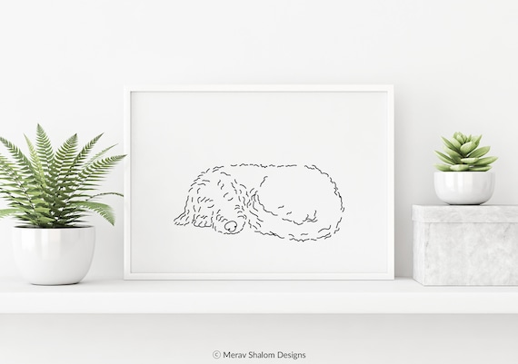 Goldendoodle Line Art Print INSTANT DOWNLOAD | Etsy