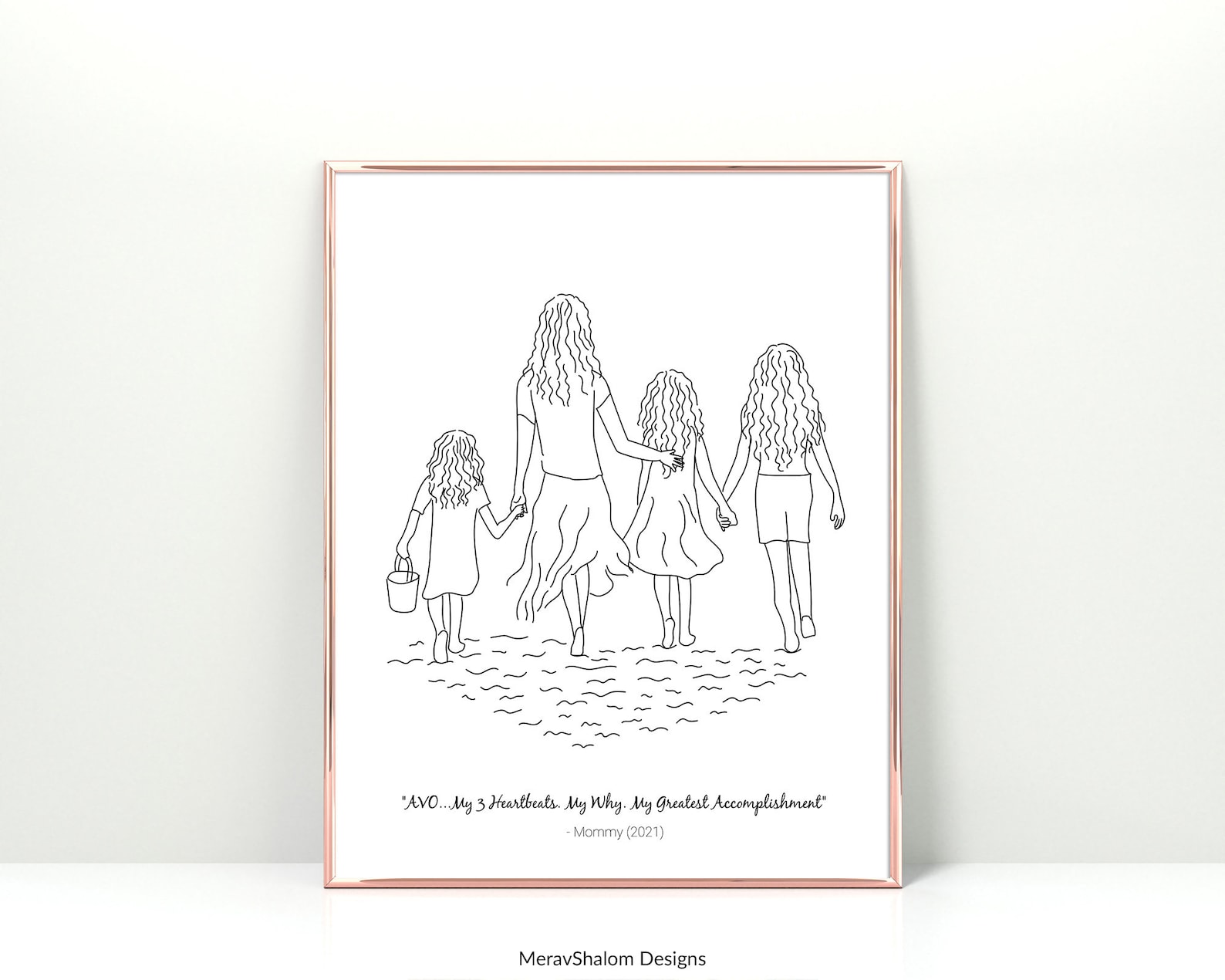 Custom Sisters Art Line Art Siblings Family Mom Gift From - Etsy