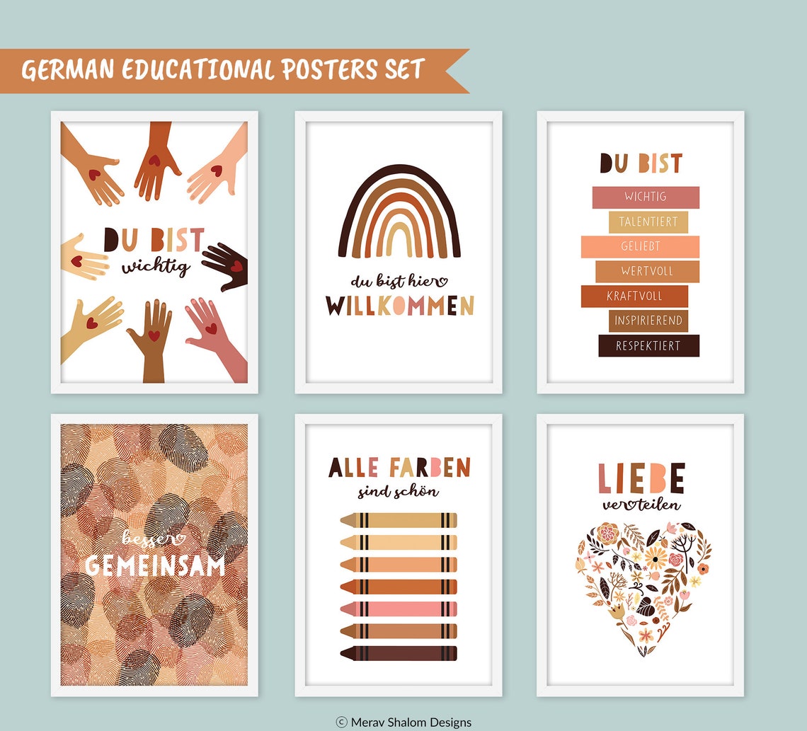 German Educational Posters Set Set of 6 Diversity Poster - Etsy