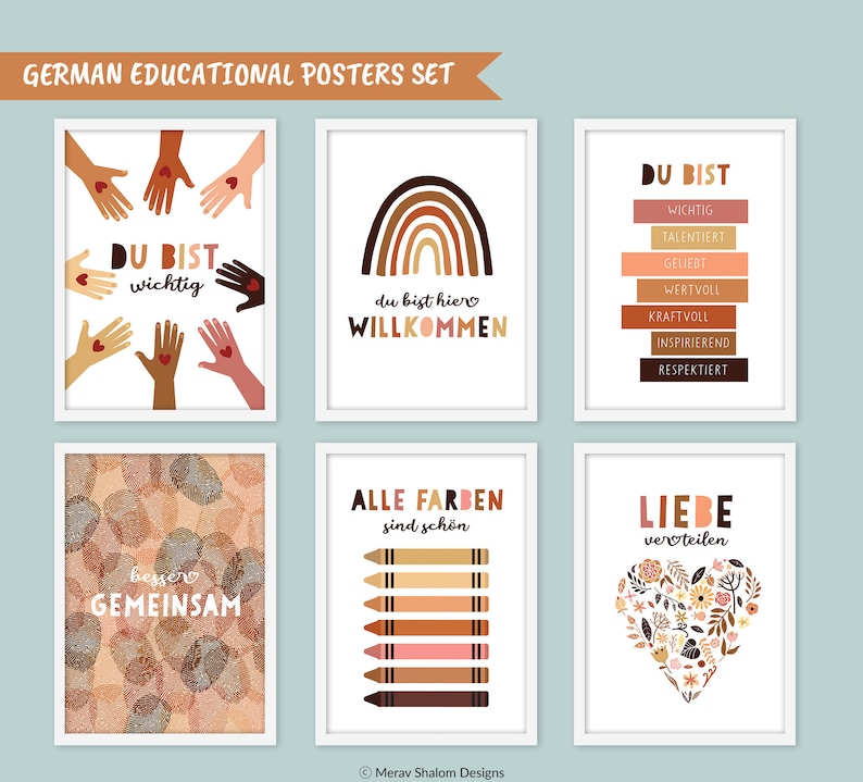 German Educational Posters Set Set of 6 Diversity Poster - Etsy