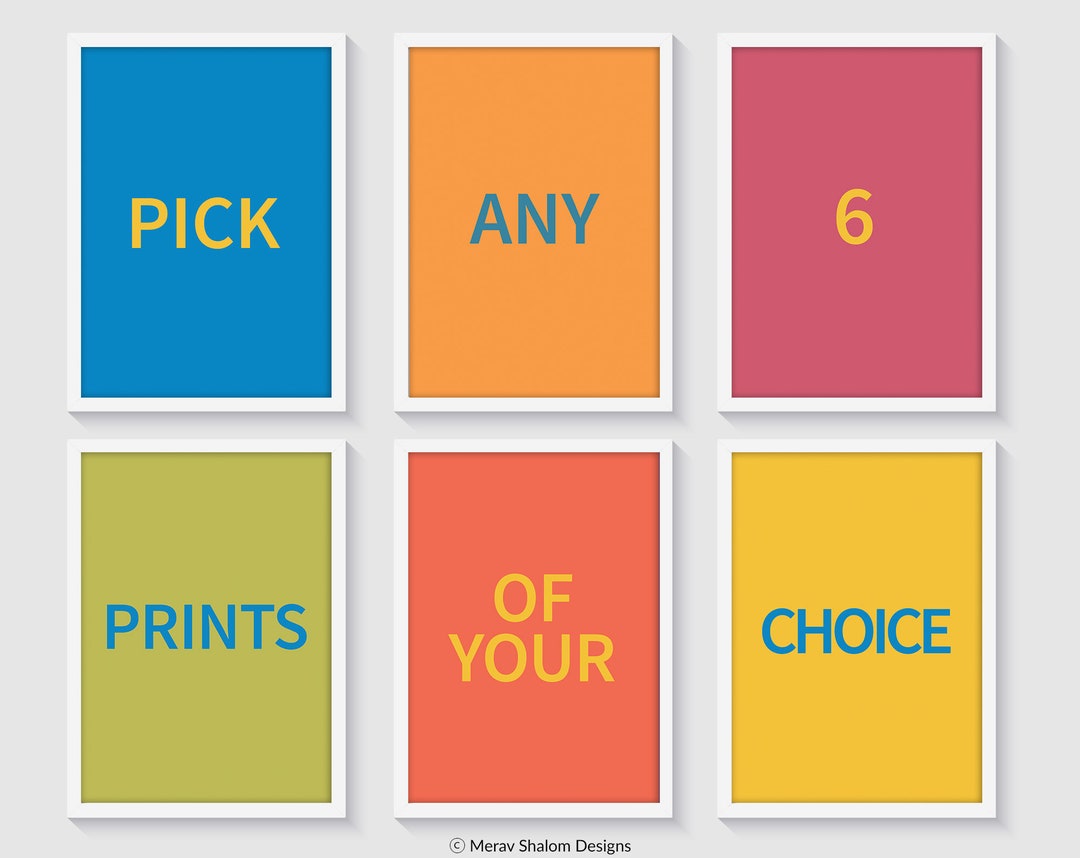 Pick Any 6 Printable Items, Custom Gallery Wall, Custom Printable Art ...