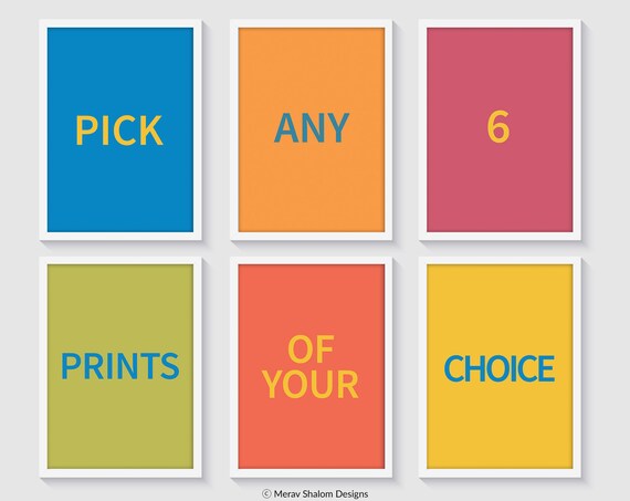 Pick Any 6 Printable items Custom Gallery Wall Custom | Etsy