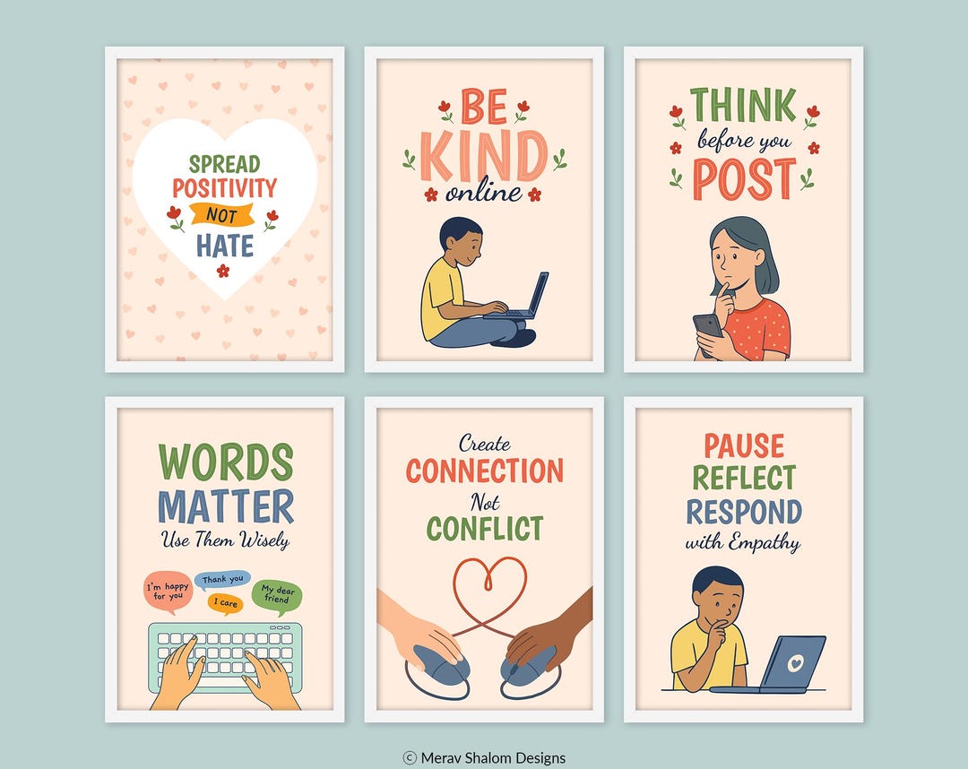 Be Kind Online – Poster Set for Digital Empathy (instant Download) - Etsy