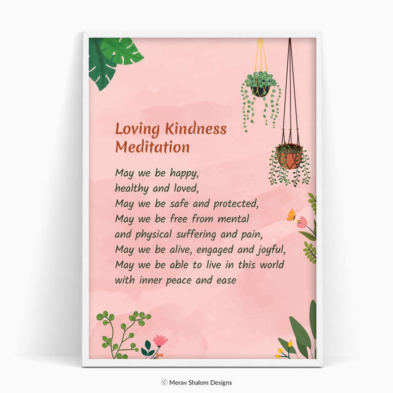 Lovingkindness Meditation PRINT, Gallery Wall Ideas, Metta Prayer ...