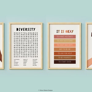Inclusive Classroom Art, Set of 24, Diversity Poster, Human Equality ...