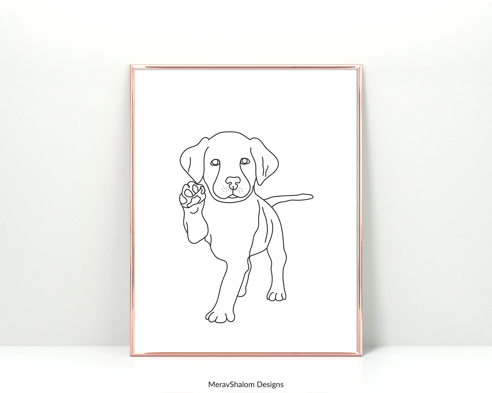 Labrador Retriever Puppy Line Art Minimalist Wall Art - Etsy