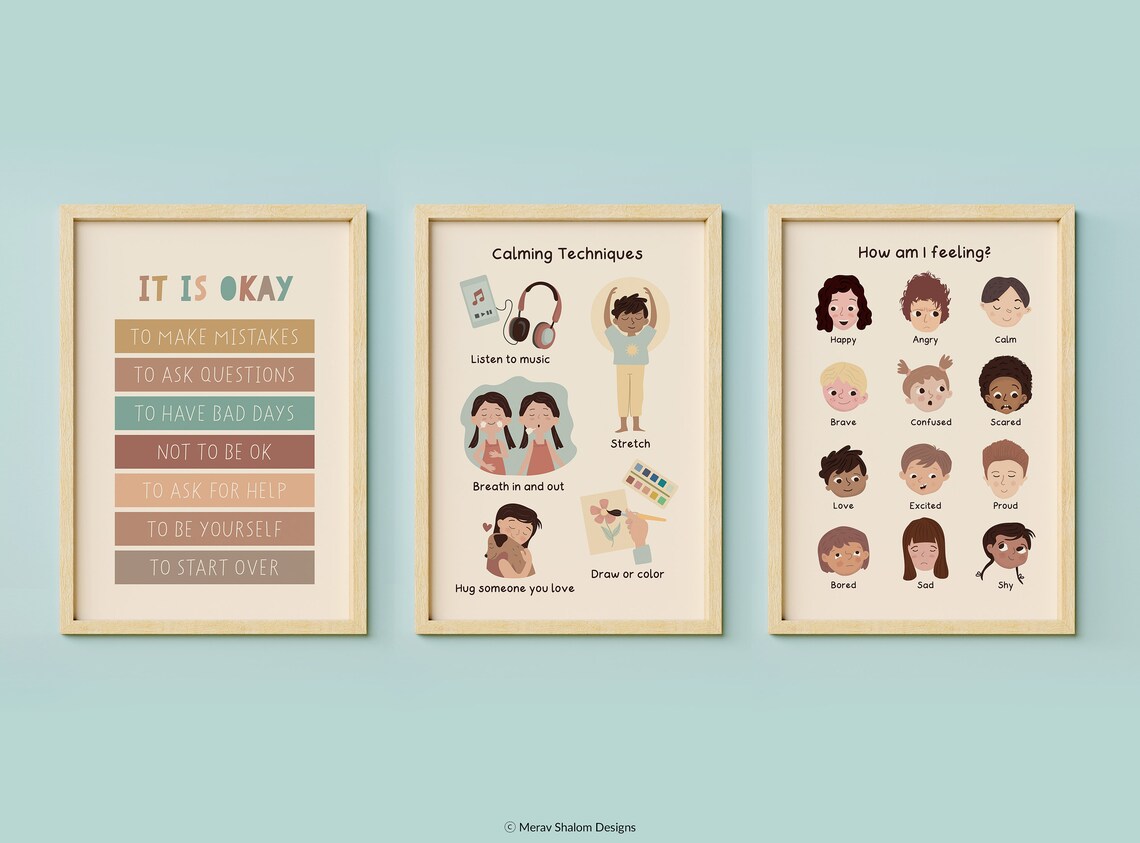 Inclusive Classroom Art Set of 21 Kids Wall Art Boho - Etsy