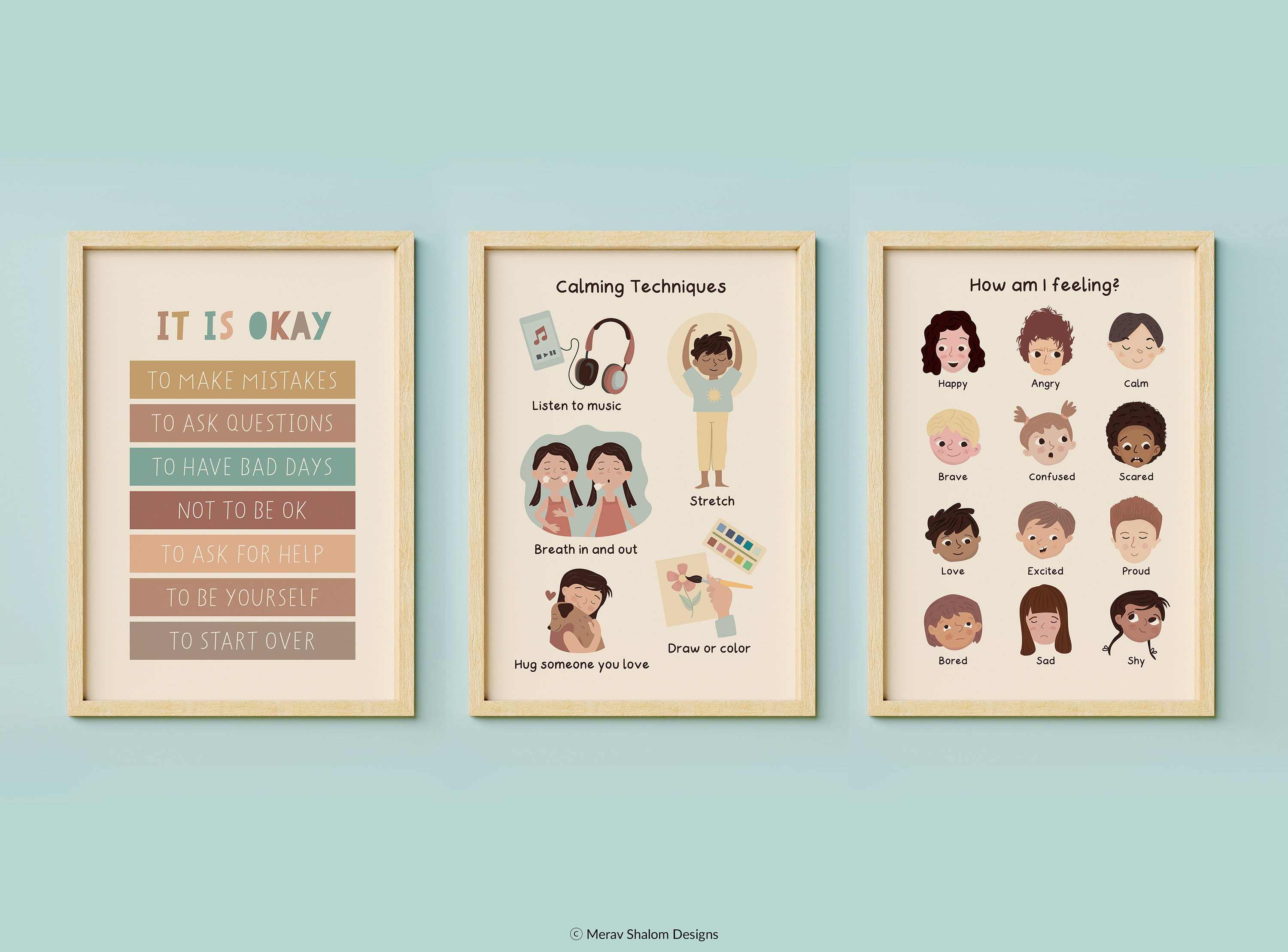 Inclusive Classroom Art Set of 21 Kids Wall Art Boho - Etsy