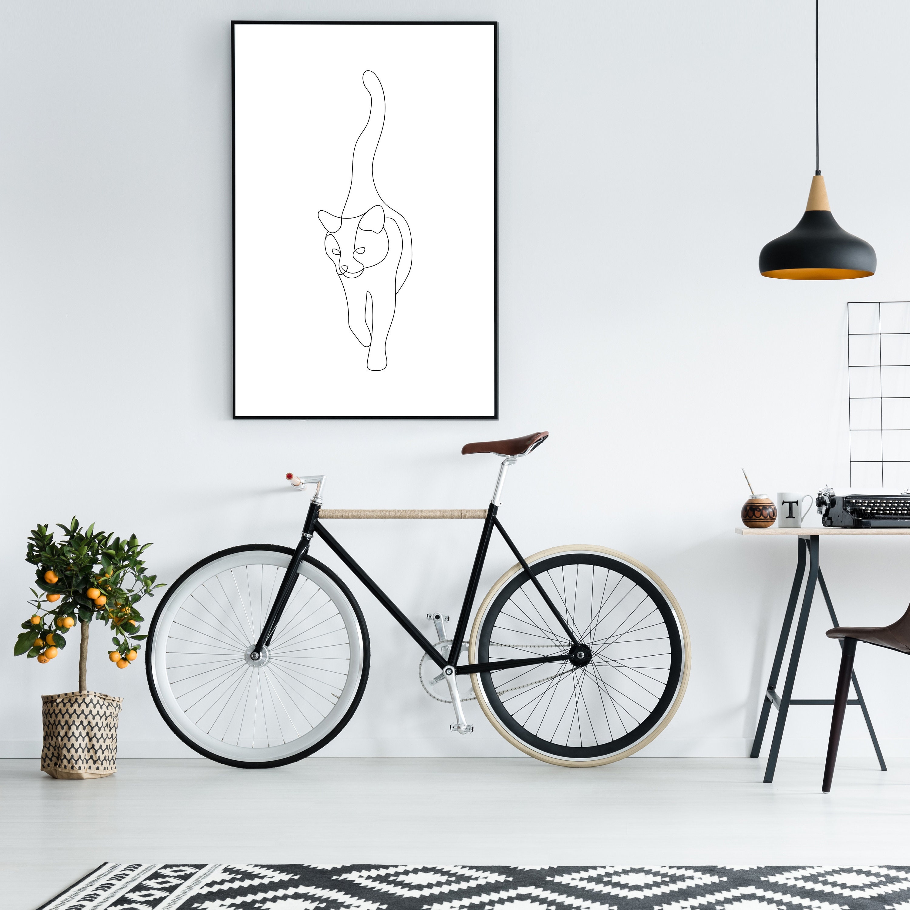 Cat Print Cat Wall Art Cat Illustration Cat Line Drawing - Etsy