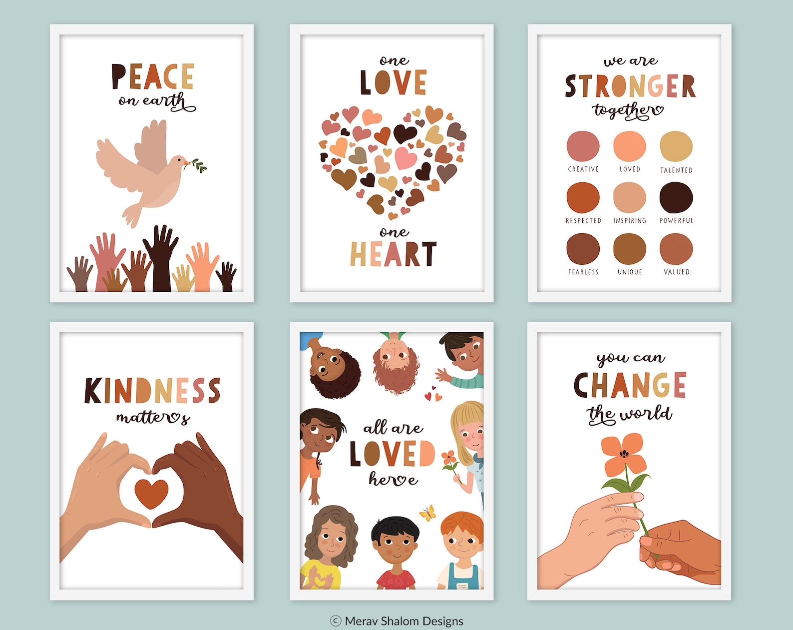 Inclusive Classroom Art Set of 6 Diversity Poster Human - Etsy
