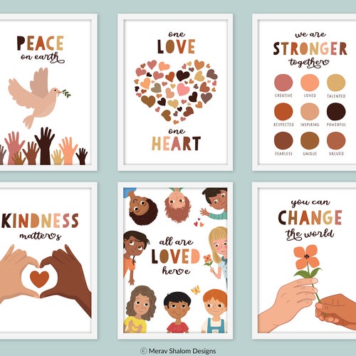 Inclusive Classroom Art Set of 6 Diversity Poster Human - Etsy