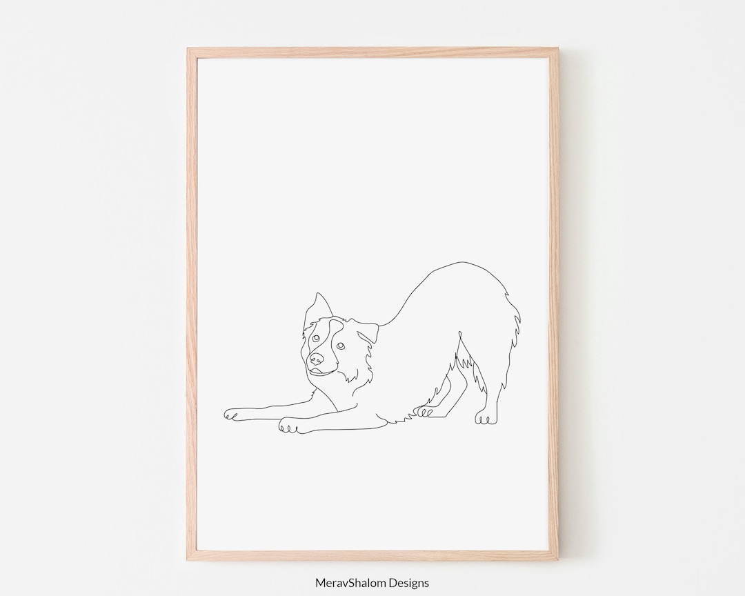 Border Collie Line Art - INSTANT DOWNLOAD - Etsy
