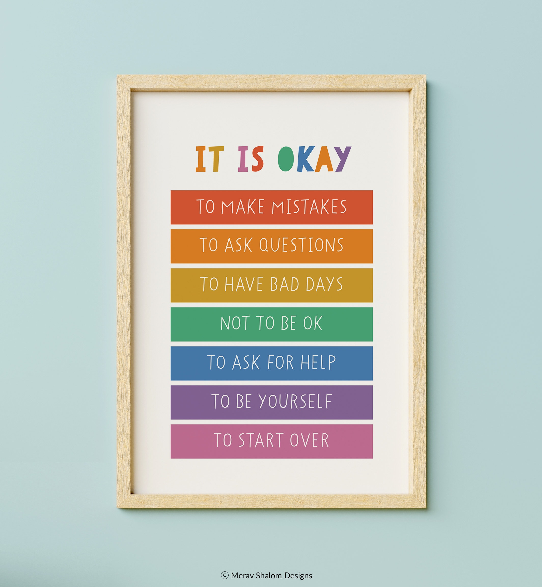 Its Ok Not to Be Ok Affirmations Wall Art for Kids - Etsy