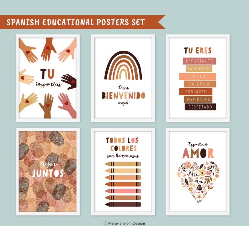 Spanish Educational Posters Set Set of 6 Diversity Poster - Etsy