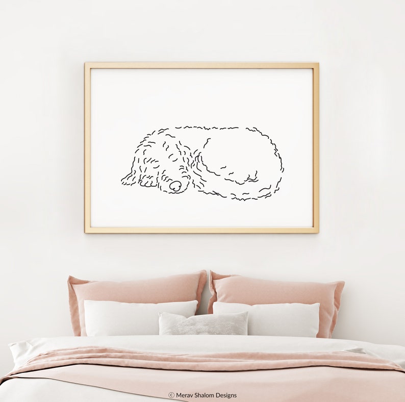 Goldendoodle Line Art Print INSTANT DOWNLOAD - Etsy