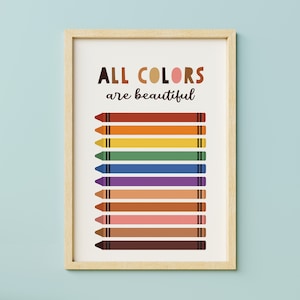 Inclusive Classroom Art, Set of 8, Diversity Poster, Human Equality Art ...
