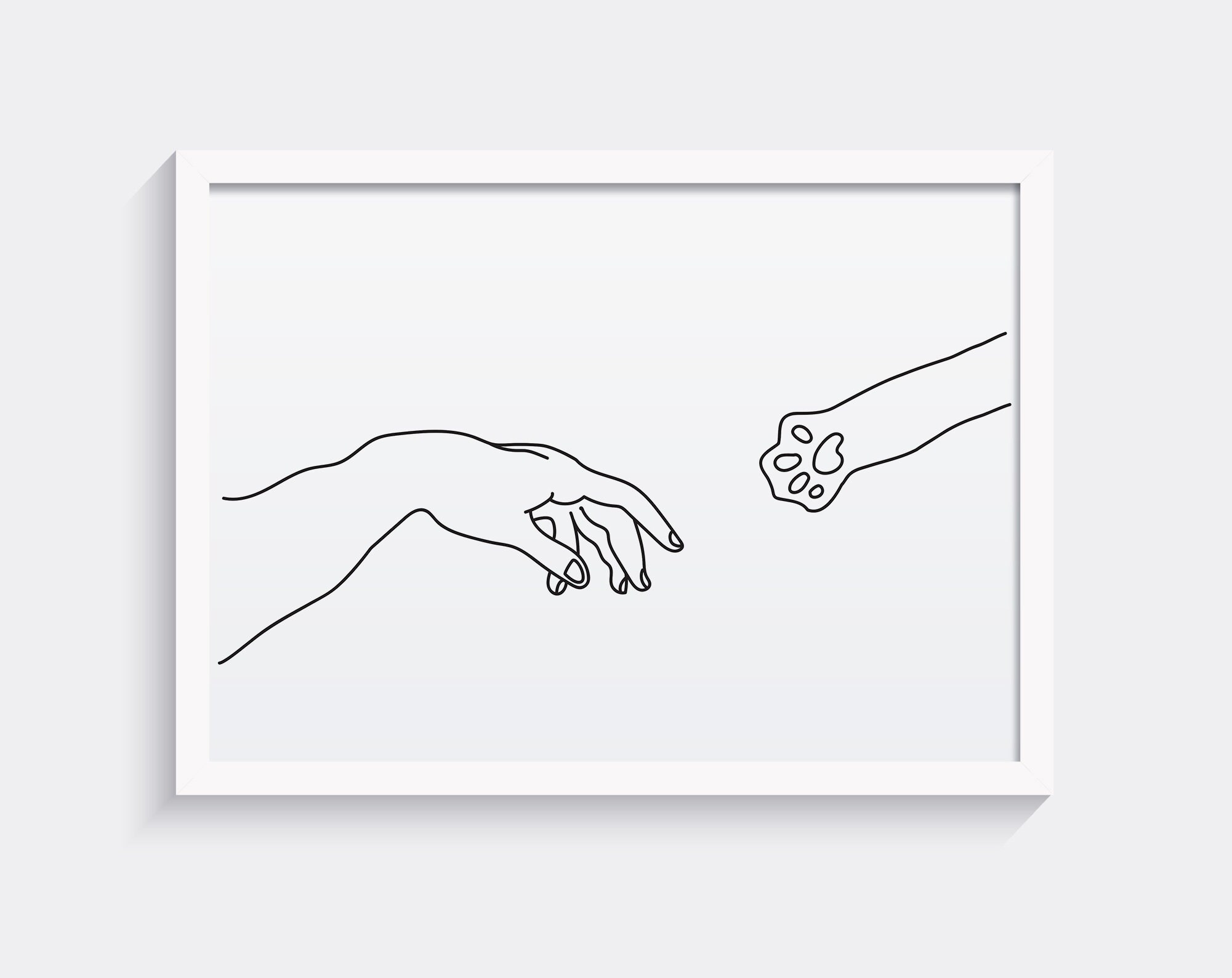 Human Hand and Cat Paw Pet Care Funny Pets Cute Animal Vet | Etsy