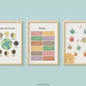 Spanish Classroom Art Set of 21 Kids Wall Art Boho - Etsy