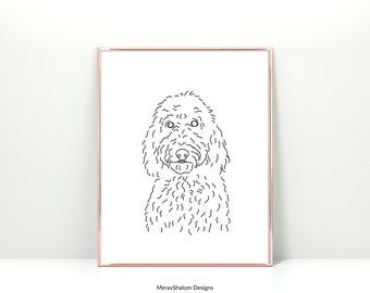 Goldendoodle Line Art Print INSTANT DOWNLOAD | Etsy