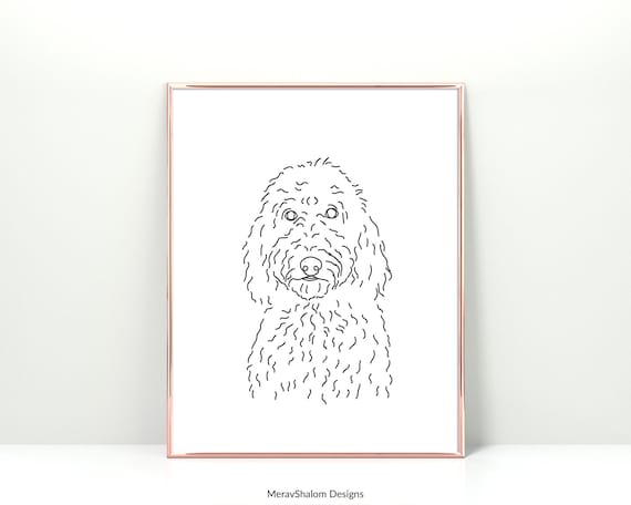 Goldendoodle Line Art Print INSTANT DOWNLOAD | Etsy