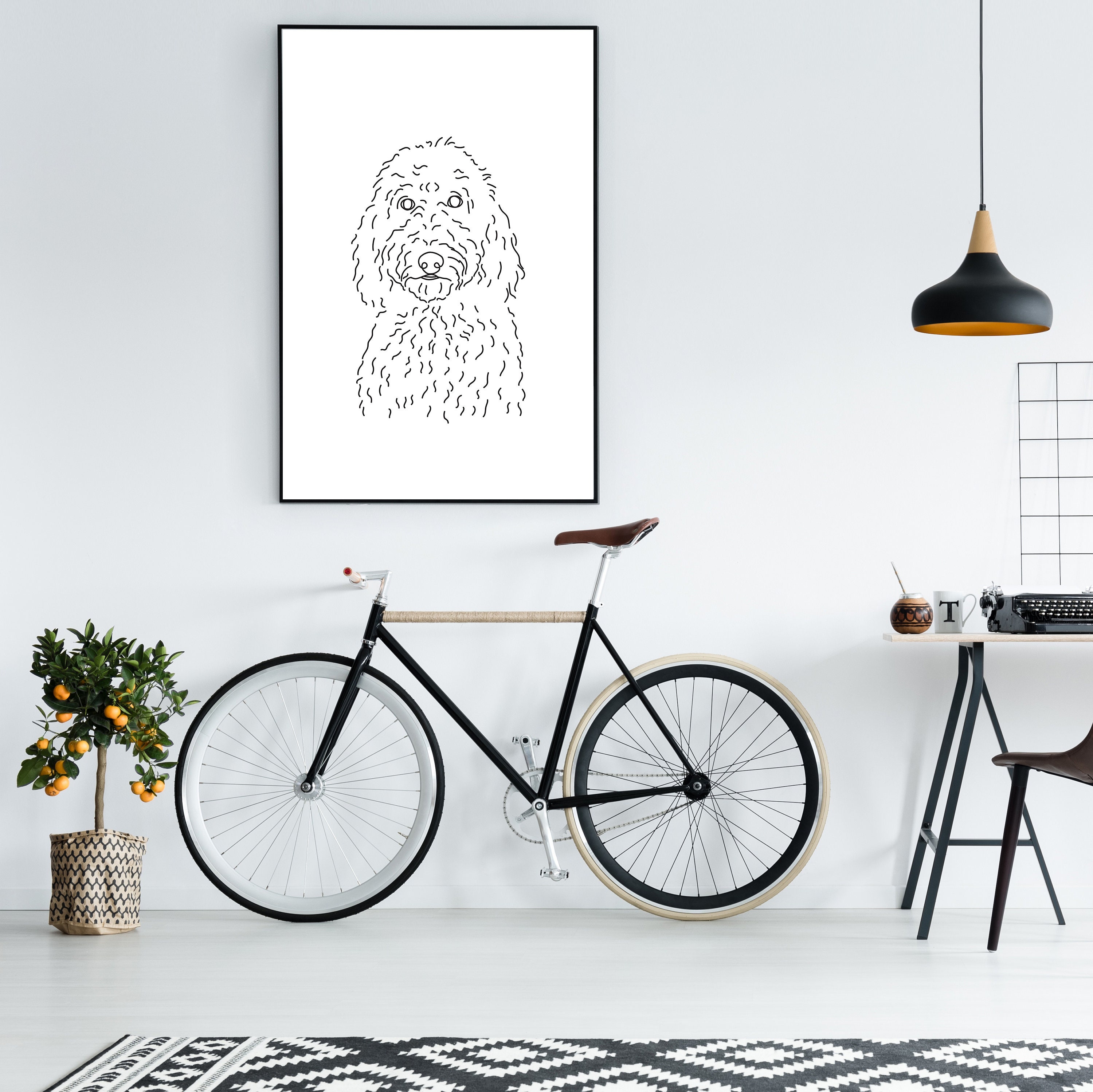 Goldendoodle Line Art Print INSTANT DOWNLOAD - Etsy