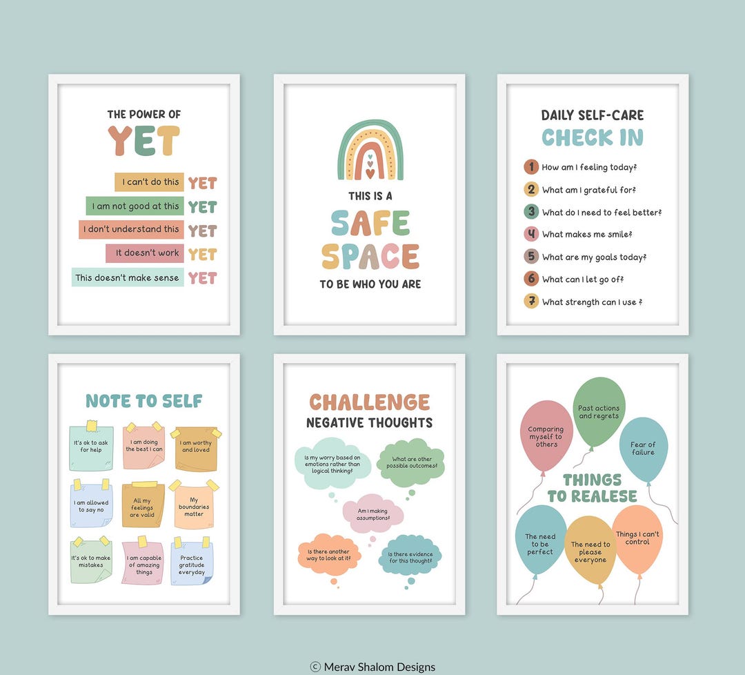 Coping Skills Posters for Kids – Digital Download, Growth Mindset Wall ...