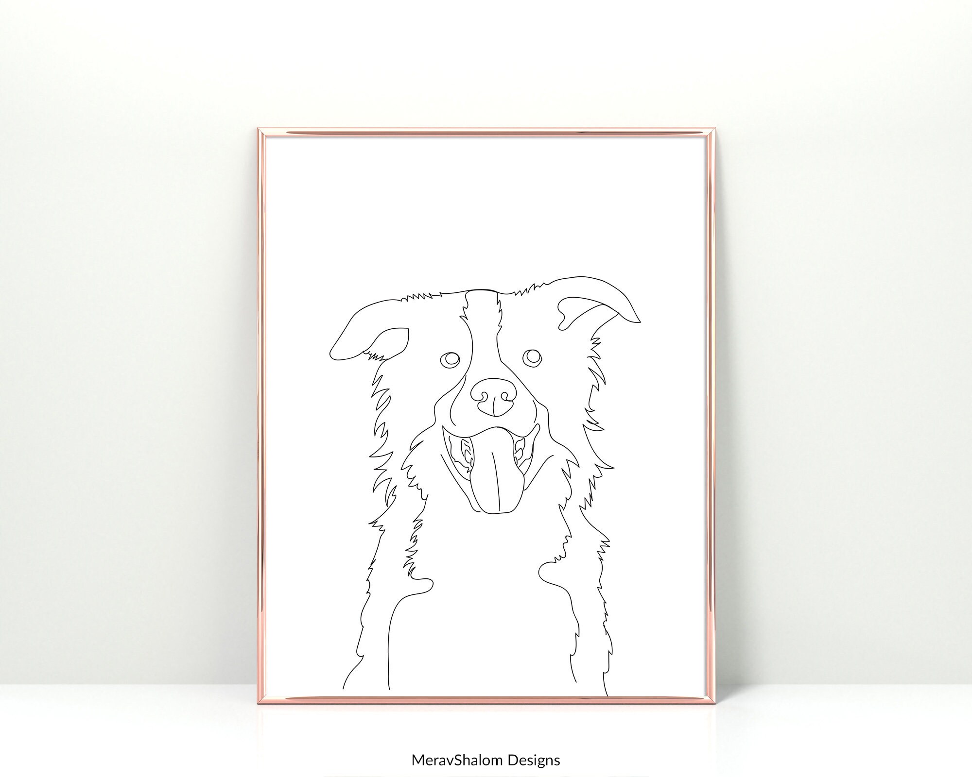 Australian Shepherd Line Art Set INSTANT DOWNLOAD - Etsy