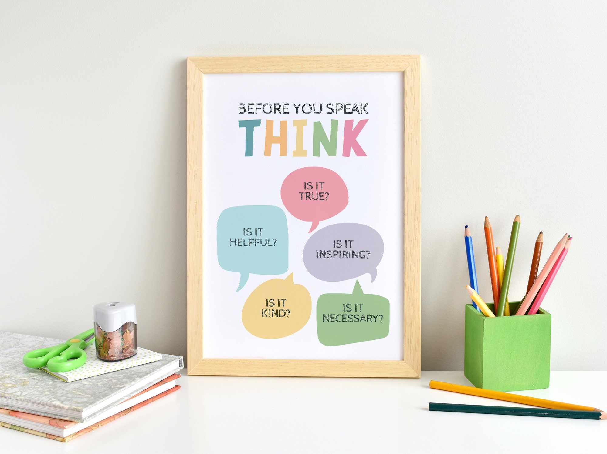 Think Before You Speak Poster Rules Printable Motivational - Etsy