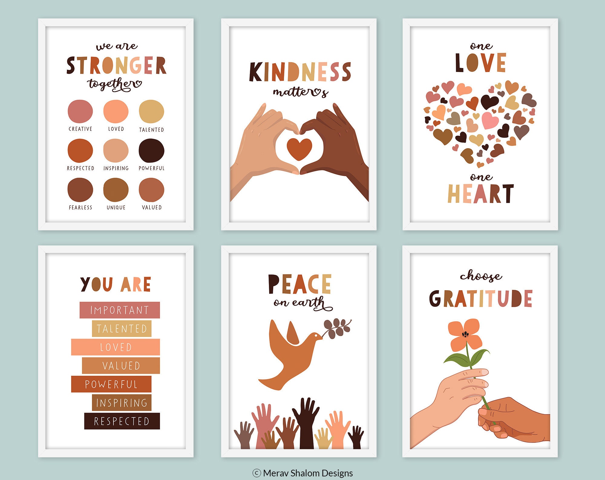 Inclusive Classroom Art Set of 6 Diversity Poster Human - Etsy